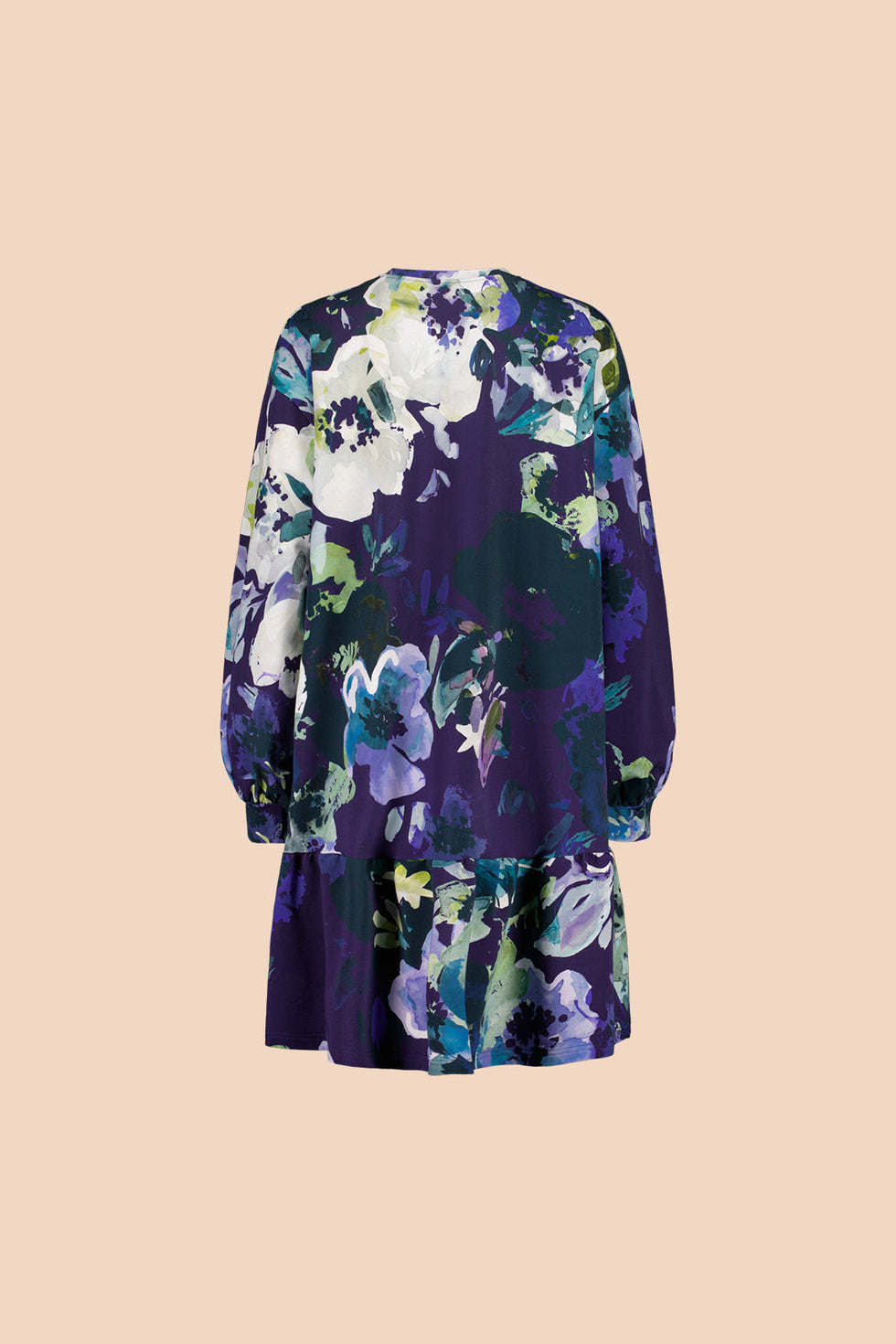 Ruffle Sweatshirt Dress, Blue Anemone – KAIKO